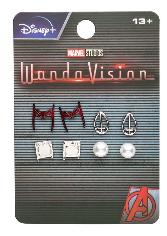 Marvel WandaVision Stainless Steel Stud Earrings Set (4pcs)