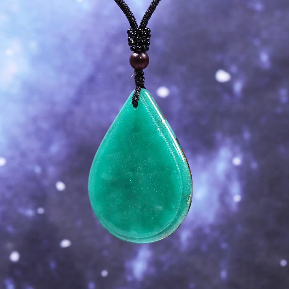 Amazonite Pendant Glow In The Dark Necklace Making Dreams a Reality - Bird of Paradise Orgone Pendant Orgone Energy Generator Necklace