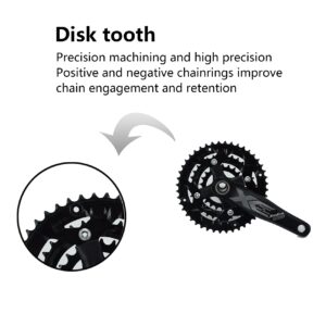 shanmashi Andeshunk Crankset Black Mountain MTB Bike Crankset Hollow Integrated Chainring Crank Set Bicycle Chainring Sprocket Round Bolts for Road Cycling Crank