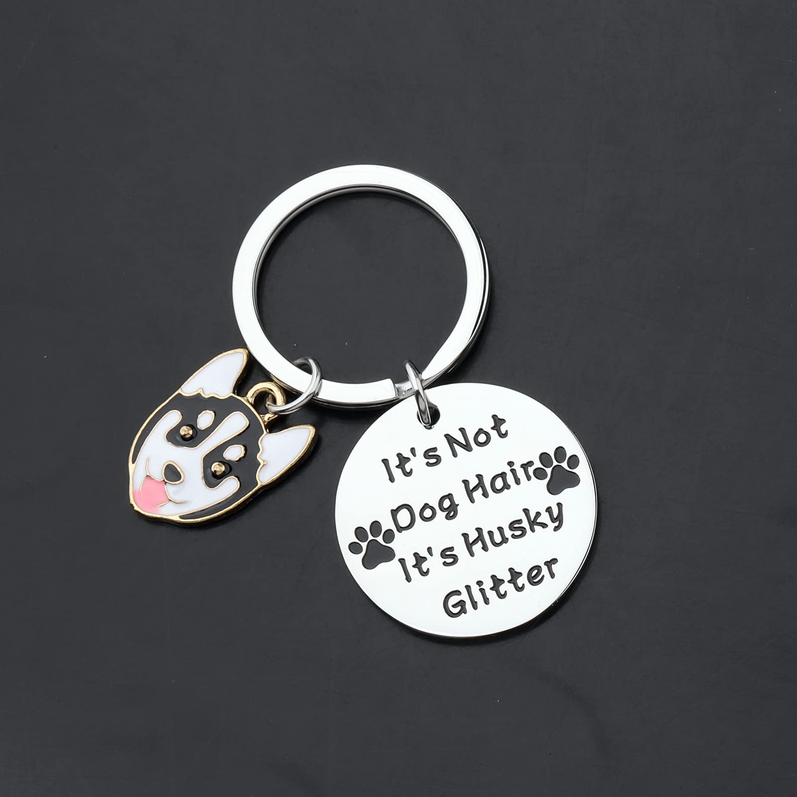 CENWA Husky Keychain Dog Lover Gifts Husky Owner Husky Gifts It's Not Dog Hair It's Husky Glitter Keychain (It's Not Dog K)