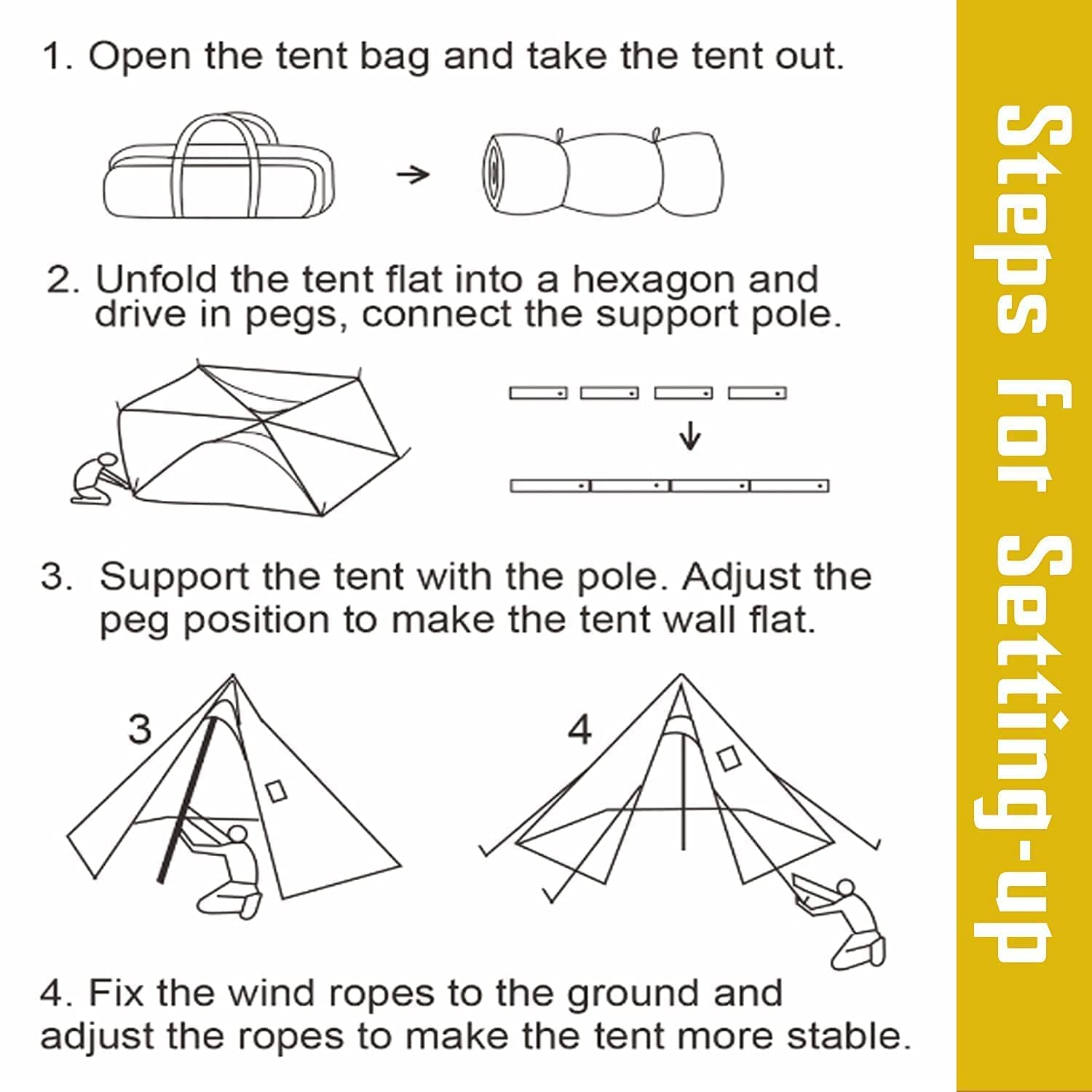 Hot Tent with Stove Jack Camping Tipi Tent FIREHIKING for 1-2 Person 4 Season