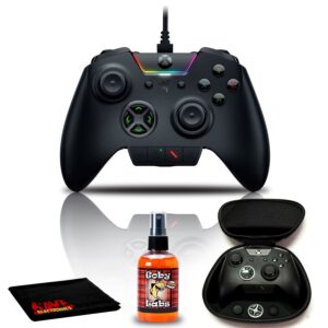 razer wolverine ultimate wired gaming controller (black) bundle with 6ave cleaning kit - for pc, xbox one, and xbox series x