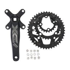 shanmashi Andeshunk Crankset Black Mountain MTB Bike Crankset Hollow Integrated Chainring Crank Set Bicycle Chainring Sprocket Round Bolts for Road Cycling Crank