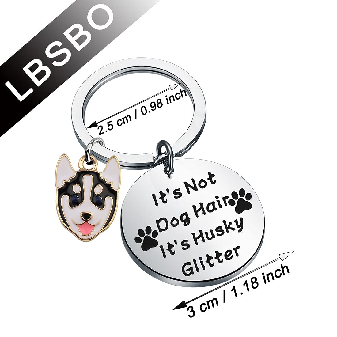 CENWA Husky Keychain Dog Lover Gifts Husky Owner Husky Gifts It's Not Dog Hair It's Husky Glitter Keychain (It's Not Dog K)