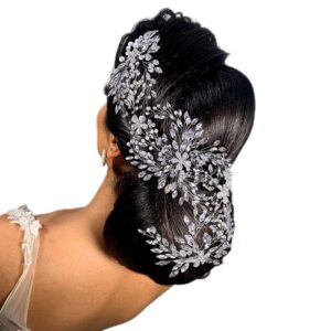 gaodesi wedding headband rhinestone bridal hair pieces lengthen wedding hair accessories for brides