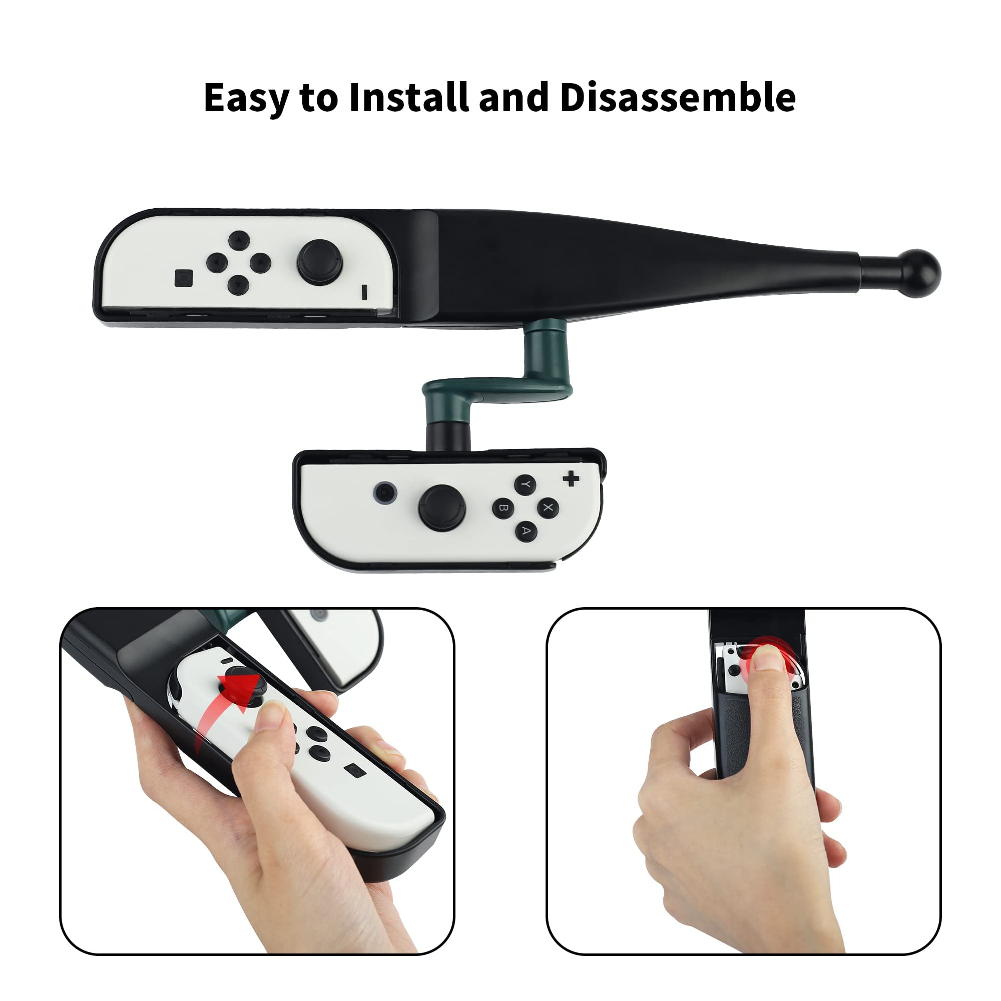 FANPL Fishing Rod for Nintendo Switch & Switch OLED Joy Con Game Handle Grip Controller Accessories Compatible with Bass Pro Shops: The Strike Championship Edition, Enhance Gaming Experience