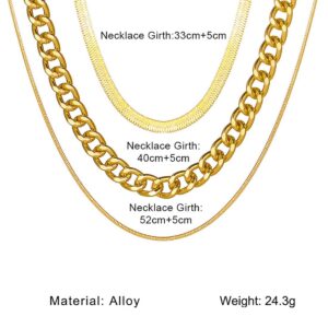 Tayel Punk Layered Snake Choker Necklaces Gold Thick Chunky Twist Circle Necklace Chain Jewelry Adjustable for Women