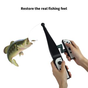 FANPL Fishing Rod for Nintendo Switch & Switch OLED Joy Con Game Handle Grip Controller Accessories Compatible with Bass Pro Shops: The Strike Championship Edition, Enhance Gaming Experience