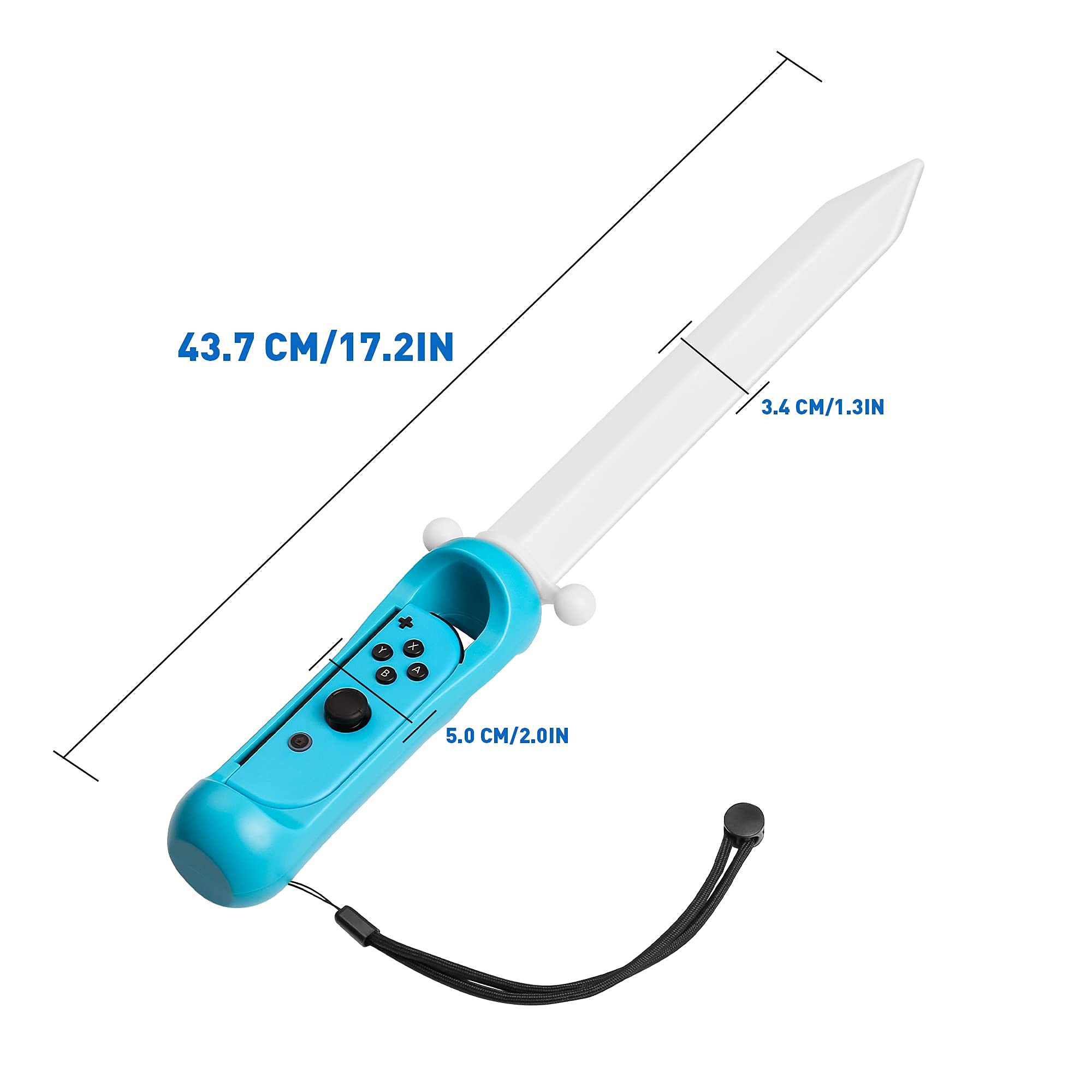 FANPL LED Sword for The Legend of Zelda: Skyward Sword HD Game Accessory, Lighted Game Sword Handle Grip for Switch & Switch OLED Right Joy Con Controller, Enhanced Zelda Gaming Experience (Blue)