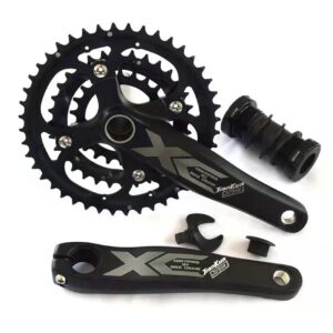 shanmashi andeshunk crankset black mountain mtb bike crankset hollow integrated chainring crank set bicycle chainring sprocket round bolts for road cycling crank