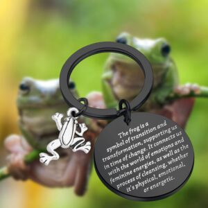 ENSIANTH Frog Keychain Frog Lover Gift Frog Jewelry Animal Lover Gift Inspiration Gift for Friend (Frog Keychain Black)