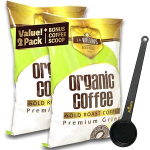 organic coffee enema coffee gold coffee enema organic high caffeine coffee (44 higher caffeine) by s.a. wilson enema coffee 2-pack with kinara coffee scoop, 3 piece set