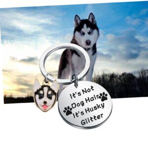 CENWA Husky Keychain Dog Lover Gifts Husky Owner Husky Gifts It's Not Dog Hair It's Husky Glitter Keychain (It's Not Dog K)