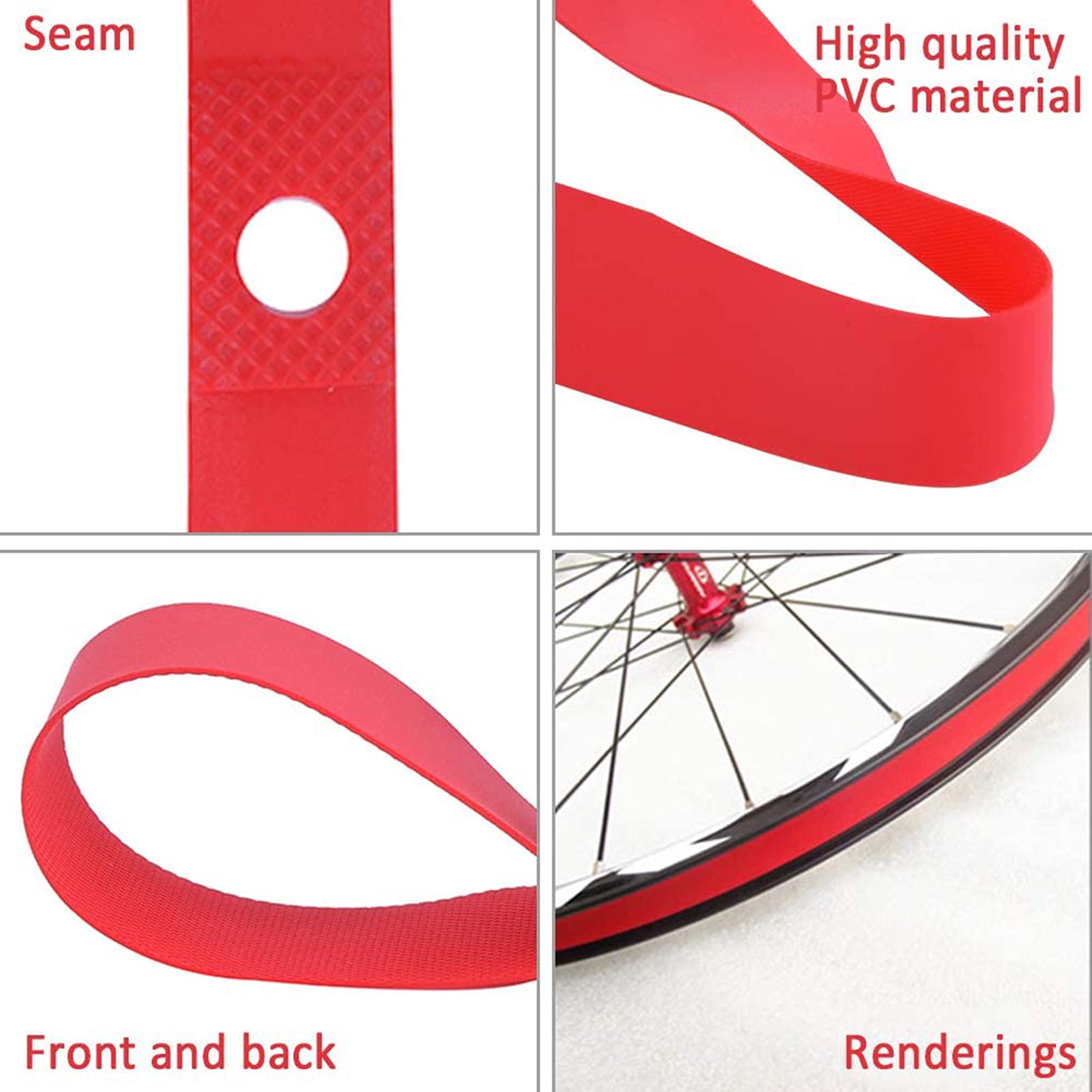 Bluelanss Explosion Proof PVC MTB Mountain Bike Bicycle Rim Strip Rim Tape Rim Bands, 121416182022242627.5 In 700C 26In, 26In