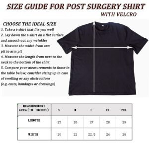 OUDI LINE Uni-Sex Post Shoulder Surgery Shirt & Rehab Shirt with Stick On Fasteners, Convenient and Quick (Large, Black)