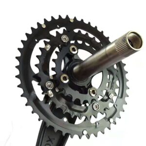 shanmashi Andeshunk Crankset Black Mountain MTB Bike Crankset Hollow Integrated Chainring Crank Set Bicycle Chainring Sprocket Round Bolts for Road Cycling Crank