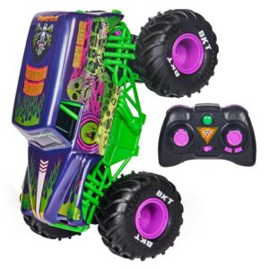 spin master 6060365 monster jam 1:15 scale official grave digger freestyle force remote control monster truck toys