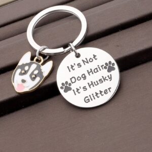 CENWA Husky Keychain Dog Lover Gifts Husky Owner Husky Gifts It's Not Dog Hair It's Husky Glitter Keychain (It's Not Dog K)