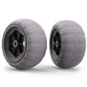 bonnlo 16" balloon wheels, 2 pack replacement beach sand tires for axle with 0.98" diameter, retrofit to beach wagon, fishing cart, rolling walker, wheelchair with bearing, free air hand pump