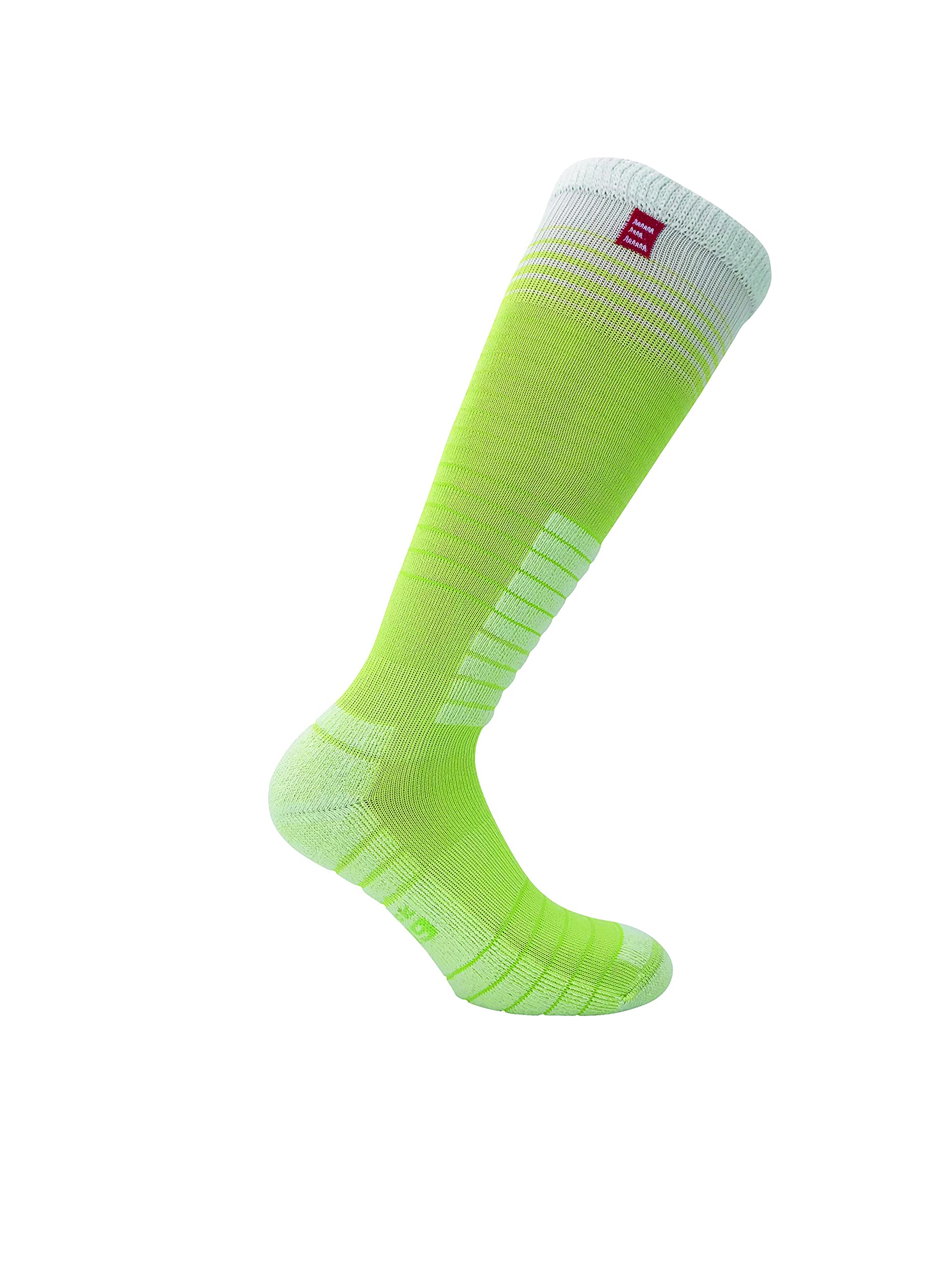 Eurosock unisex adult Eco Light Weight Ski Socks, White/Lime, Large US