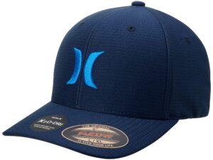 hurley men's caps - h2o dri pismo curved bill baseball hats for men (s-xl), size large-x-large, blue