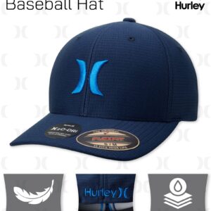 Hurley Men's Caps - H2O Dri Pismo Curved Bill Baseball Hats for Men (S-XL), Size Large-X-Large, Blue