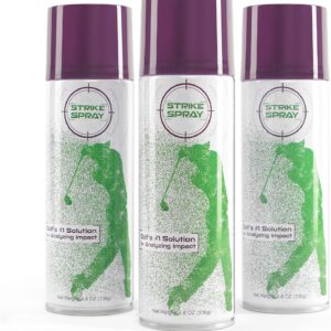 Strike Spray Golf Club Impact Spray - 3 Pack - Swing Impact Golf Training Aid, Golf's #1 Impact Spray for Club Face, Dries Quickly, Comes Off Easy, Instant Shot Feedback on Club Face