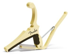 fender x kyser quick-change electric guitar capo (olympic white)