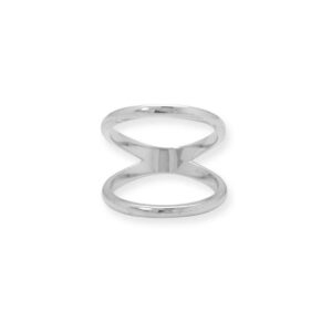 925 sterling silver rhodium plated double band knuckle ring size 8 jewelry for women