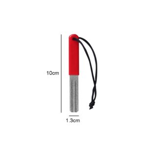 1 Piece Fishing Hook File Fishing Hook Sharpener Double Side Fishing Hook Hone Diamond Fishing Hook Sharpener Fish Hook Grinding File Fishing Accessory, Red