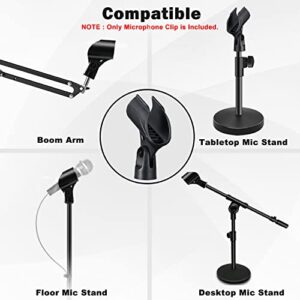 Mictop Universal Microphone Clip Holder with 5/8" Male to 3/8" Female Screw Adapter Suitable for Handheld Microphones, 4 Pack