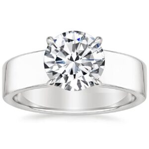 diamondrigo alden round cut moissanite ring for engagement, wedding, anniversary, promise, gift, birthday (solitaire, hidden halo, thick band, 2.25ct, vvs1, near colorless) (8)