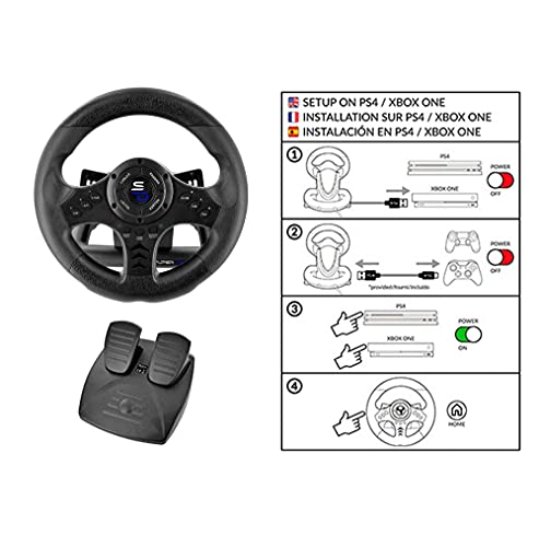 Superdrive SV450 racing steering wheel with Pedals and Shifters Xbox Serie X / S, Switch, PS4, Xbox One, PS3, PC (programmable for all games)