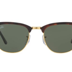 Ray-Ban RB3016 Clubmaster Sunglasses+ Vision Group Accessories Bundle(Mock Tortoise On Arista/Crystal Green (W0366),51) for unisex-adult