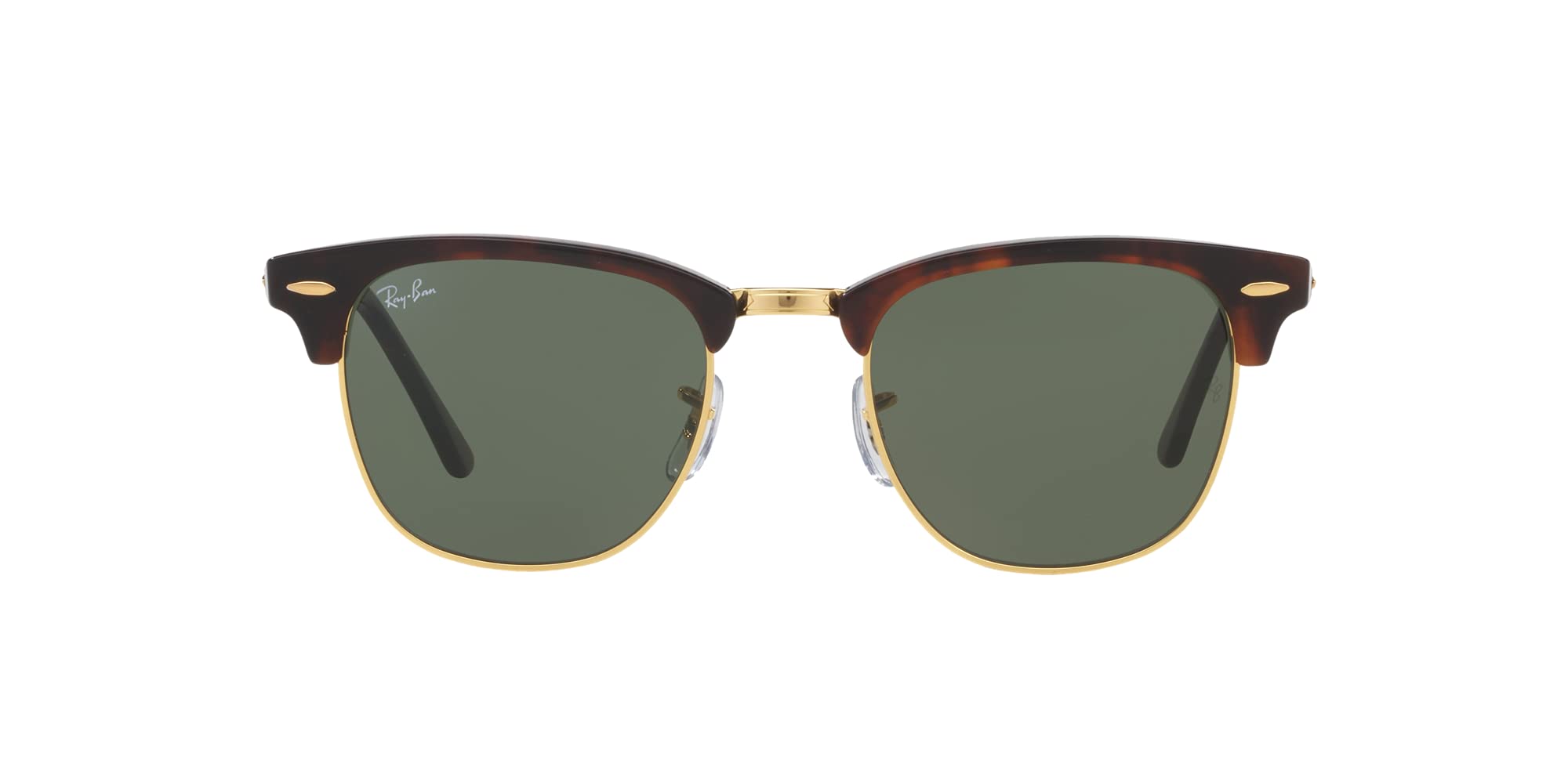 Ray-Ban RB3016 Clubmaster Sunglasses+ Vision Group Accessories Bundle(Mock Tortoise On Arista/Crystal Green (W0366),51) for unisex-adult