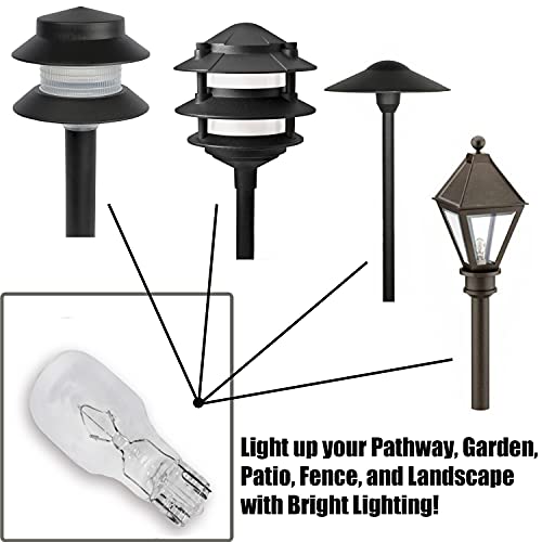 Diximus Landscape Light Bulbs - 20 Pack - 12v Light Bulb - 18 Watt Low Voltage Light Bulbs - T5 Wedge Base Bulbs - Compatible with Malibu Lights - Patio Garden Light Bulbs