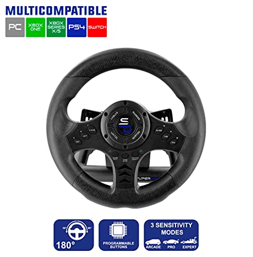 Superdrive SV450 racing steering wheel with Pedals and Shifters Xbox Serie X / S, Switch, PS4, Xbox One, PS3, PC (programmable for all games)