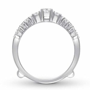 Ritika Created Princess & Round Cut White Diamond In 925 Sterling Silver 14K White Gold Over Diamond Engagement Enhancer Ring for Women's