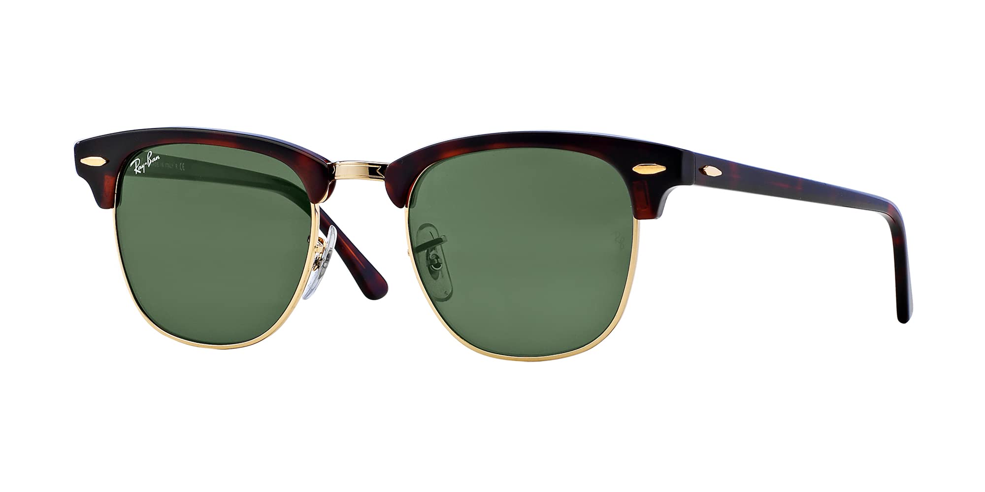 Ray-Ban RB3016 Clubmaster Sunglasses+ Vision Group Accessories Bundle(Mock Tortoise On Arista/Crystal Green (W0366),51) for unisex-adult