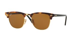 ray-ban rb3016 clubmaster sunglasses+ vision group accessories bundle for unisex-adult (spotted brown havana/crystal brown (1160),51)