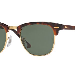 Ray-Ban RB3016 Clubmaster Sunglasses+ Vision Group Accessories Bundle(Red Havana/Crystal Green Polarized (990/58),49) for unisex-adult