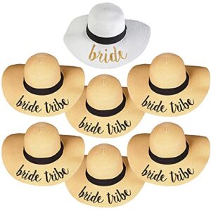 funky junque messy bun sun hat bundle - 1 bride, 6 bride tribe (7 pack)