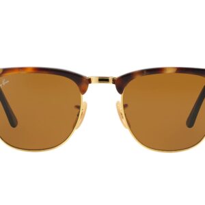 Ray-Ban RB3016 Clubmaster Sunglasses+ Vision Group Accessories Bundle for unisex-adult (Spotted Brown Havana/Crystal Brown (1160),51)