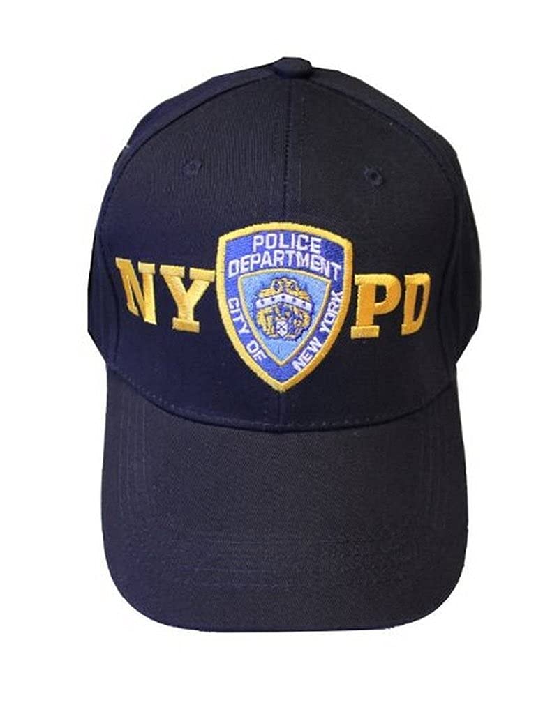 NYPD Men's Baseball City of New York Police Department Badge (Navy-Gold, Letters-Badge-Letters)