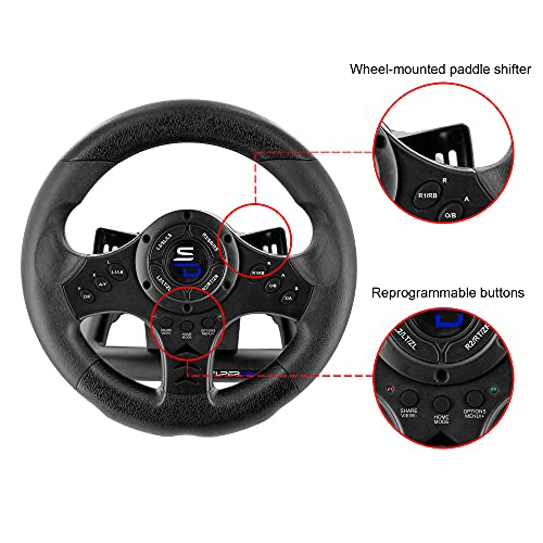 Superdrive SV450 racing steering wheel with Pedals and Shifters Xbox Serie X / S, Switch, PS4, Xbox One, PS3, PC (programmable for all games)