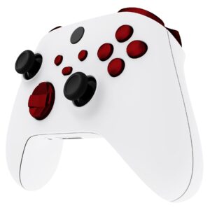 extremerate no letter imprint custom full set buttons for xbox series x & s controller, replacement accessories bumpers triggers dpad abxy keys parts for xbox core wireless controller - scarlet red