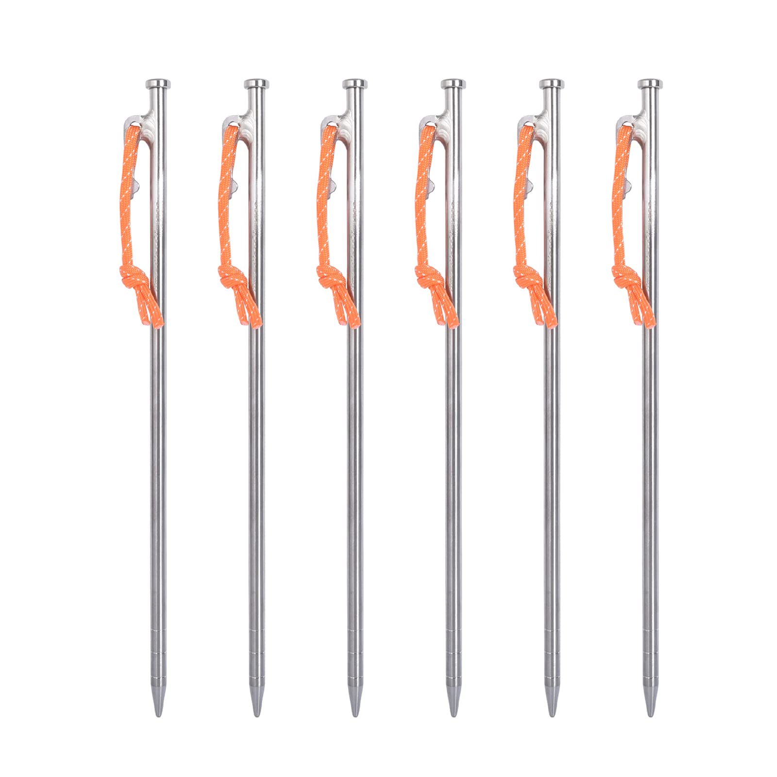 Boundless Voyage 6pcs/lot Titanium Alloy Tent Pegs Outdoor Camping Awning Tent Stakes Lightweight Hiking Climbing Tent Nail (30cm-Ti4015P)