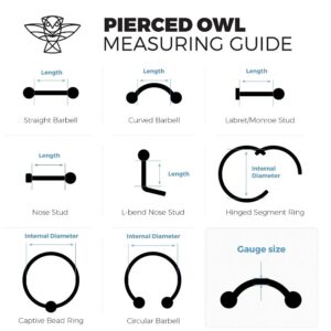 Pierced Owl 16-20GA Stainless Steel Threadless Push-in Synthetic Opal Flat Set Top Cartilage Helix Lip Stud (White, 16GA (1.2mm))