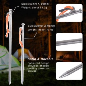 Boundless Voyage 6pcs/lot Titanium Alloy Tent Pegs Outdoor Camping Awning Tent Stakes Lightweight Hiking Climbing Tent Nail (30cm-Ti4015P)