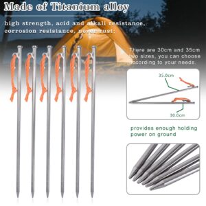 Boundless Voyage 6pcs/lot Titanium Alloy Tent Pegs Outdoor Camping Awning Tent Stakes Lightweight Hiking Climbing Tent Nail (30cm-Ti4015P)